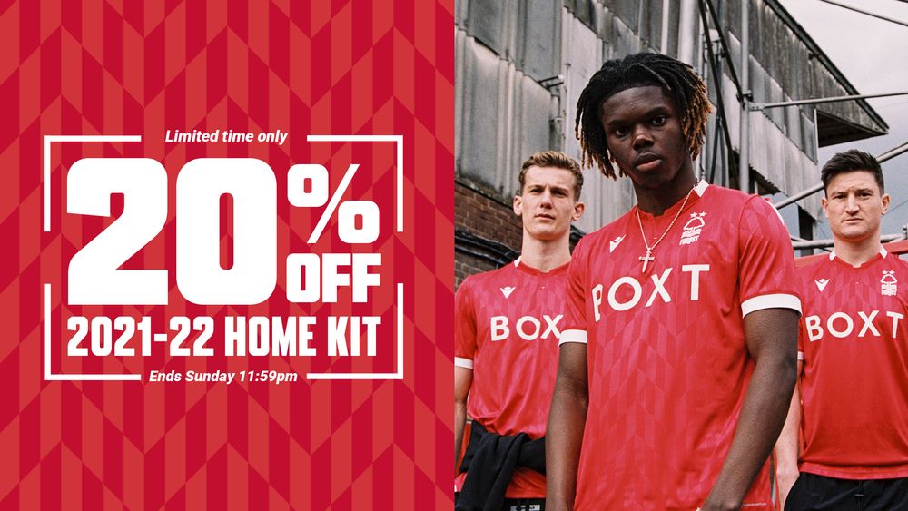 Nottingham Forest FC - Secure 20% off Forest home kit